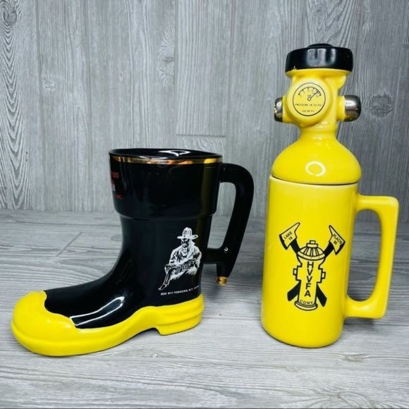 Kitchen | Vintage Fireman Themed Cups Mugs Fireman Boot Coffee Mug And ...